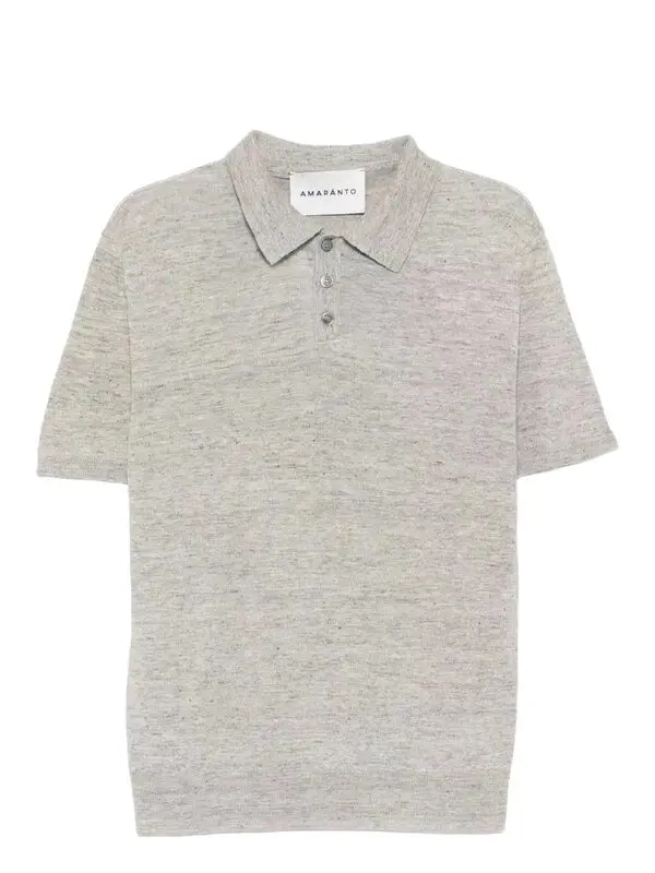 AMARANTO Short-sleeves Polo Shirt - Grey