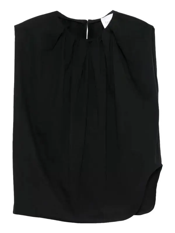 NUDE Pleated Sleeveless Blouse - Black