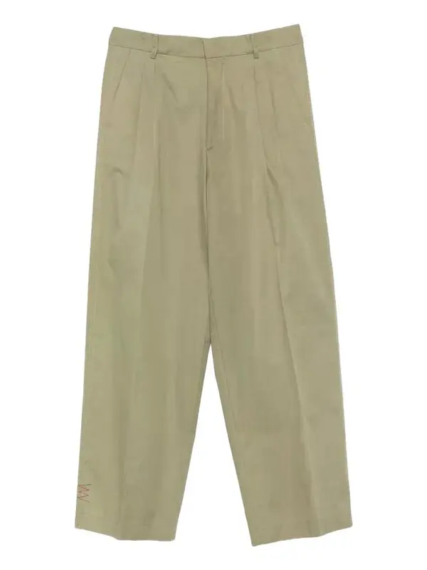 AMARANTO Pleated Front Trousers - Green