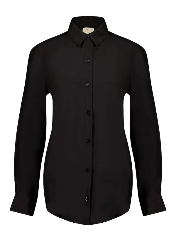 PAULA Ametista Silk Twill Shirt - Black