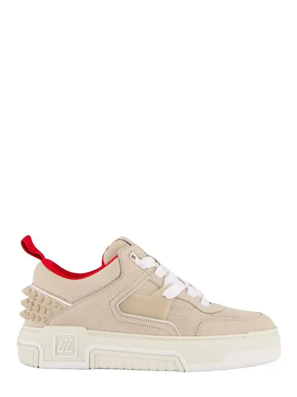CHRISTIAN LOUBOUTIN Astroloubi 2 Nubuck Leather Sneakers - Beige