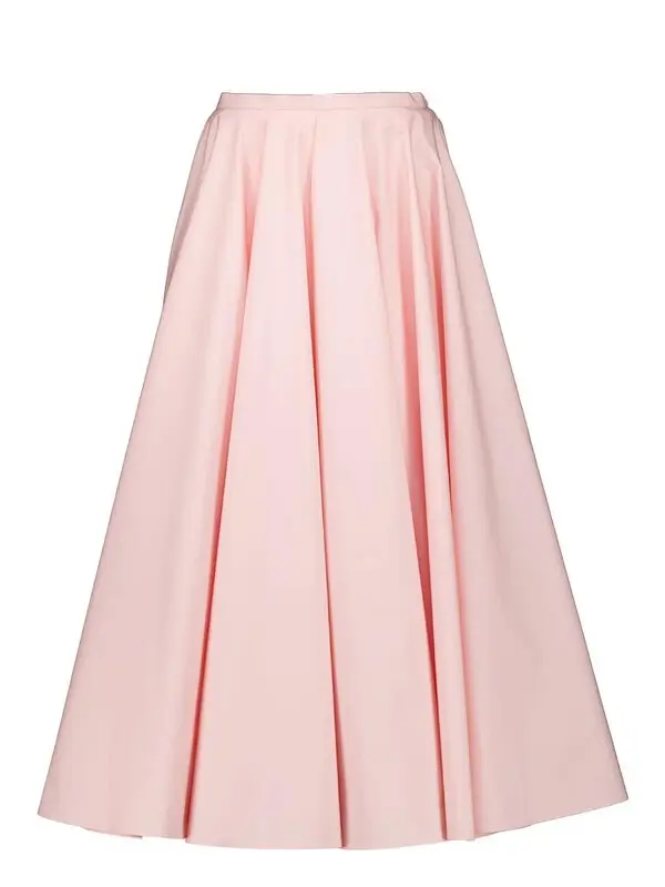 Givenchy Silk Long Circular Poplin Skirt - Pink