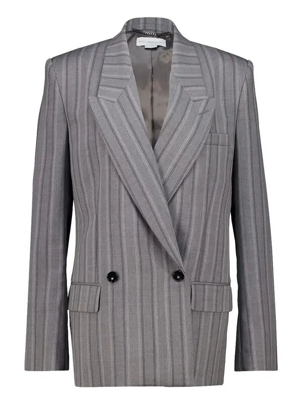 Stella McCartney Melange Striped Wool Blazer - Grey