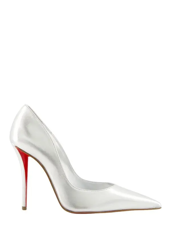 CHRISTIAN LOUBOUTIN Miss Z 100 Laminato Leather Pumps - Silver