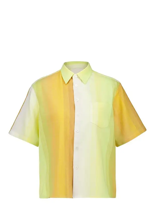 MARRAKSHI LIFE Stripe Cotton Button-up Shirt - Yellow