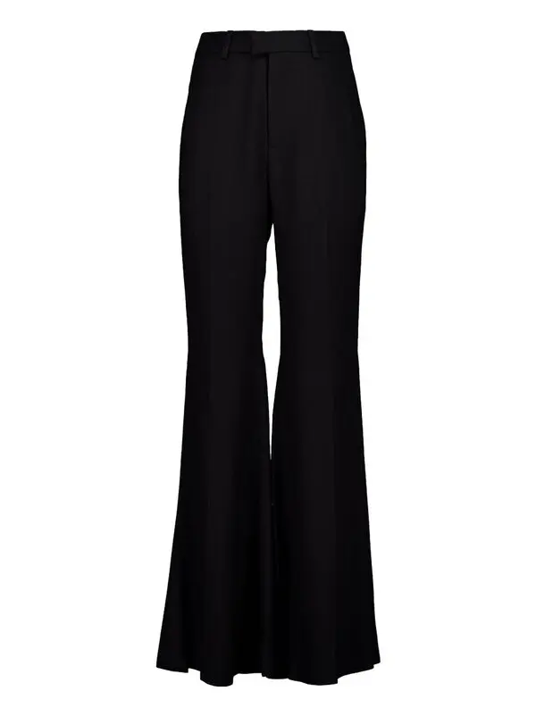 Balenciaga Fluid Flared Viscose Trousers - Black