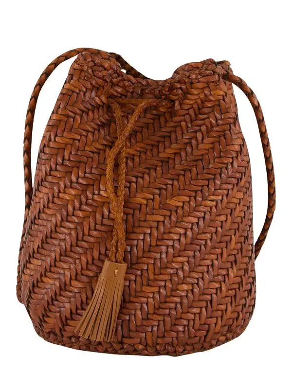 Dragon Diffusion Hand-crocheted Double Jump Bucket Bag - Brown