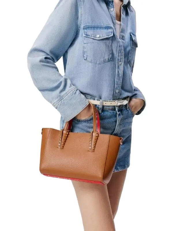 CHRISTIAN LOUBOUTIN Cabata Mini Tote Bag - Brown