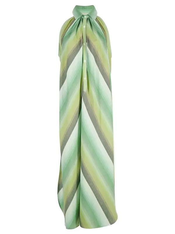 MARRAKSHI LIFE Halter Neck Cotton Dress - Green