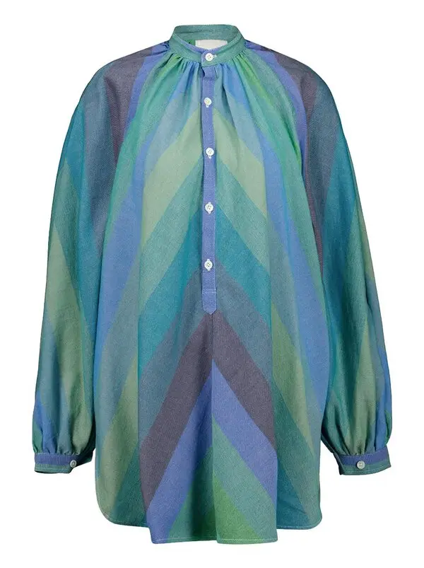MARRAKSHI LIFE Cotton V-neck Tunic - Blue