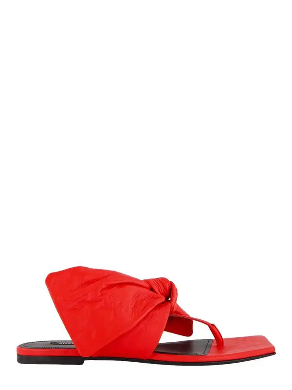 Givenchy Boudoir Nappa Leather Thong Sandals With Bow - Red