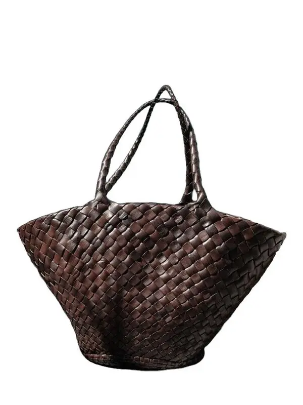 Dragon Diffusion Egola Dark Woven Shoulder Bag - Brown