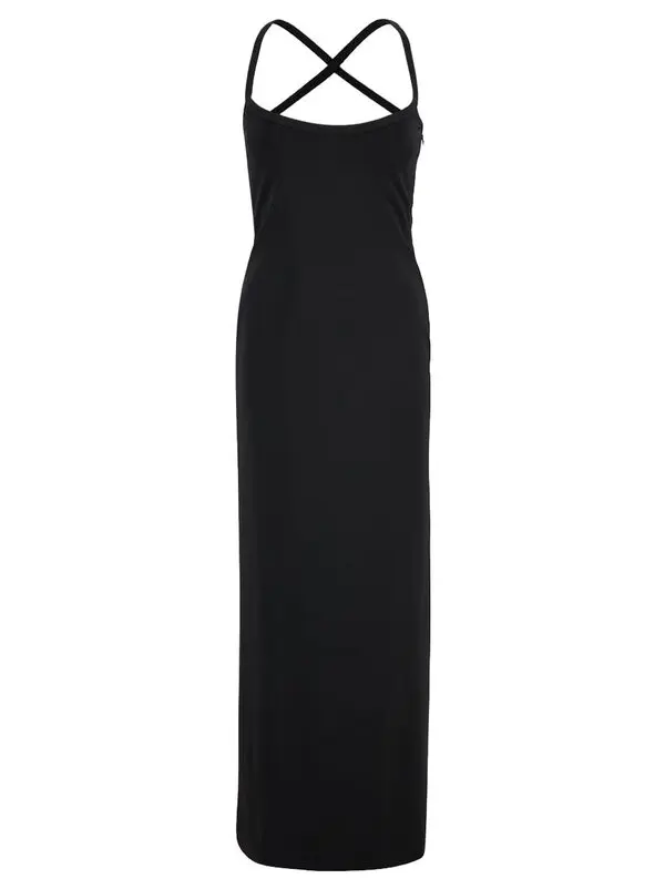 Versace Strappy Back Jersey Maxi Dress - Black