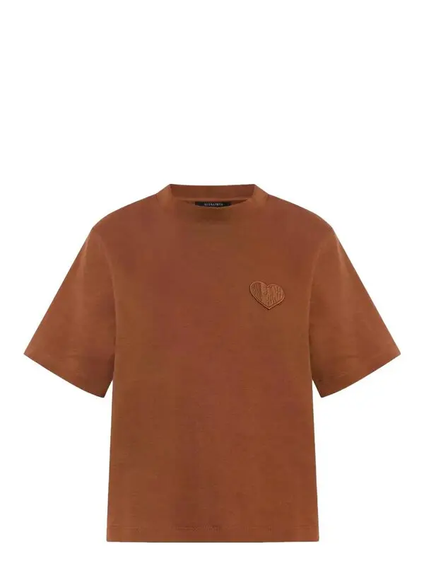 ALLSAINTS Lover Lisa Heart-embroidered T-shirt - Brown