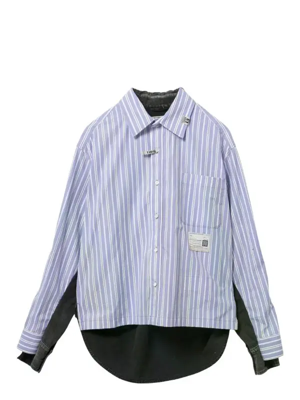 Mihara Yasuhiro Paneled Striped Shirt - Blue