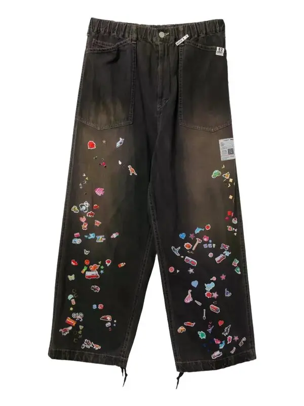 Mihara Yasuhiro All-over Graphic Print Jeans - Black