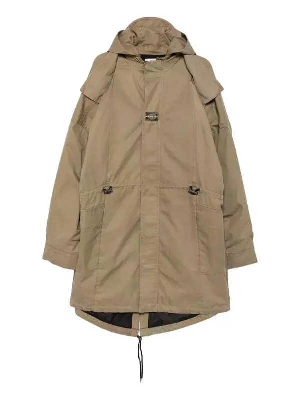 Martine Rose Hooded Drawstring-waist Coat - Green