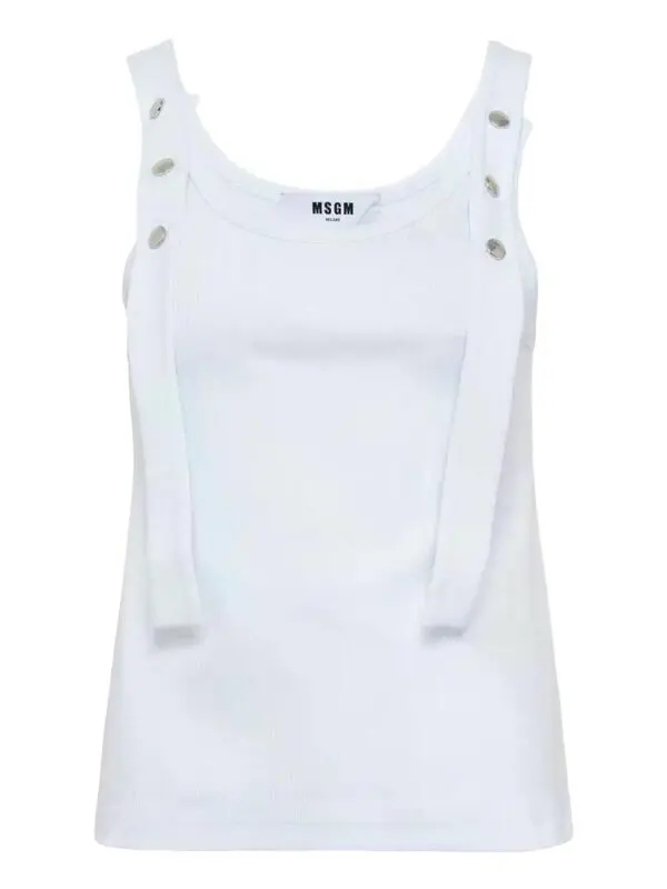 MSGM Button-detail Tank Top - White