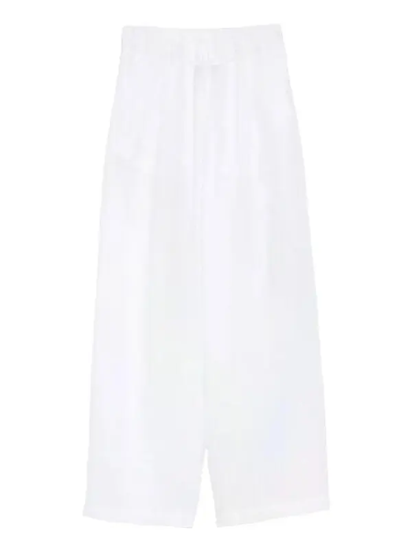SEMICOUTURE Elasticated Wide-leg Trousers - White