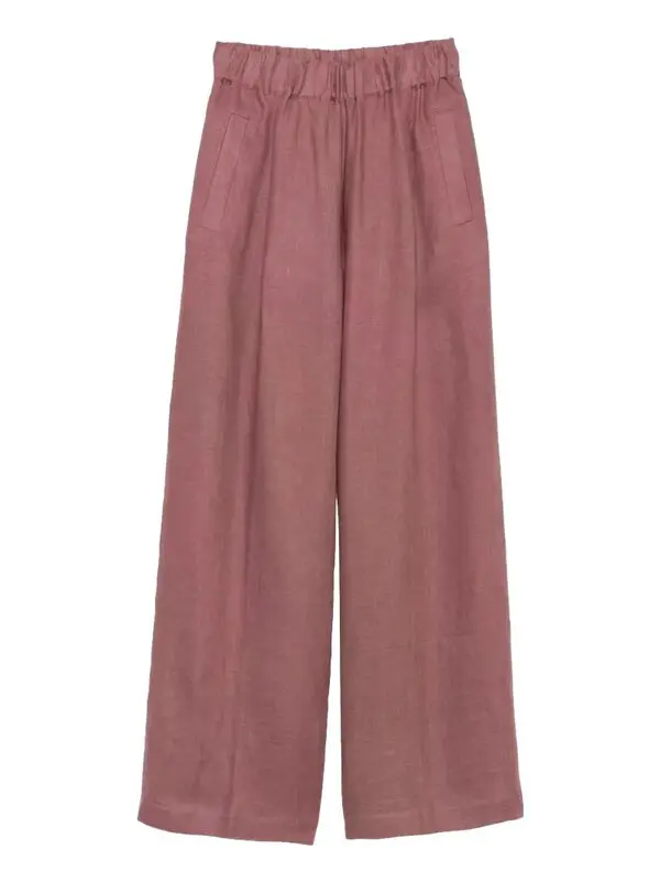SEMICOUTURE Elasticated-waist Wide-leg Trousers - Pink