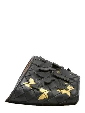 Bottega Veneta 2010s Intrecciato Butterfly Sandals - Black