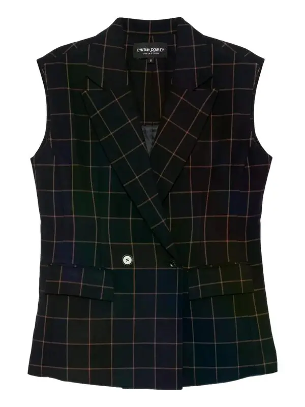Cynthia Rowley Checked Waistcoat - Blue
