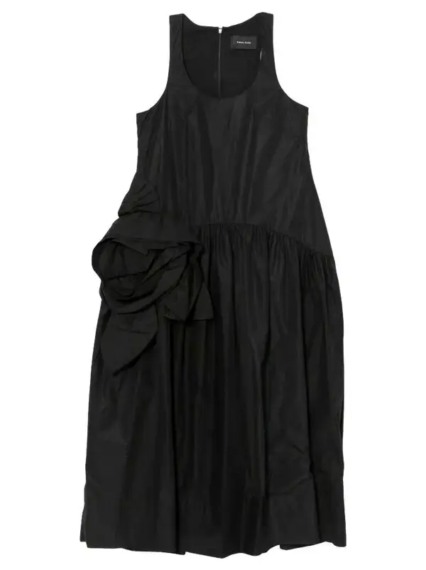 Simone Rocha Floral Appliqué Midi Dress - Black