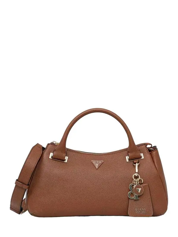 Guess Satchel With Top Handle And Detachable Shoulder Strap - Brown