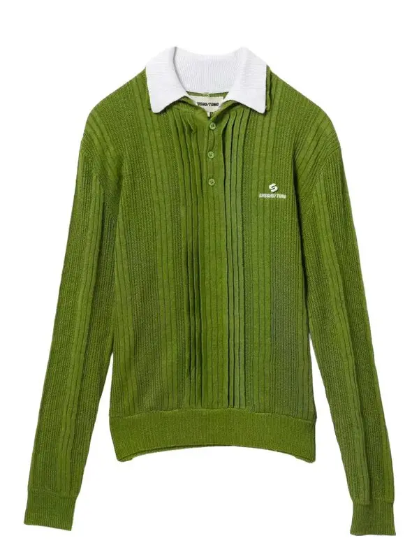 SHUSHU/TONG Linen Ribbed Polo - Green