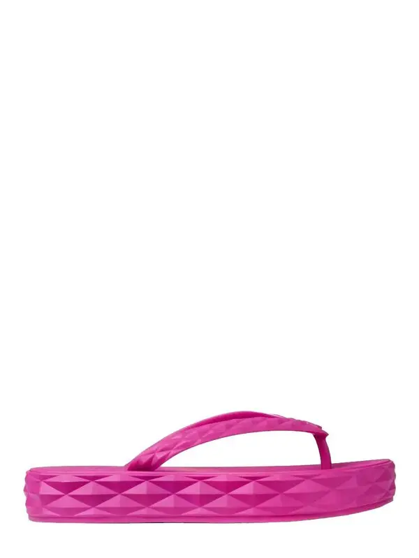 JIMMY CHOO Diamond-quilted Platform Flip-flops - Pink