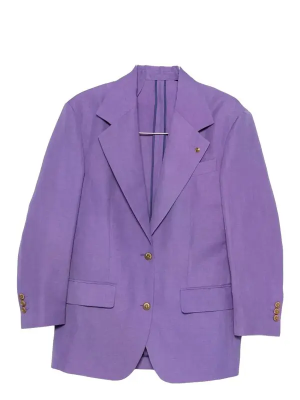 Versace Peak-lapel Single-breasted Blazer - Purple