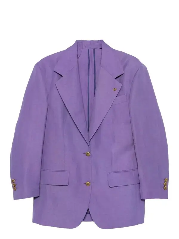 Versace Peak-lapel Single-breasted Blazer - Purple