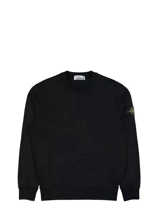 Stone Island Logo-badge Organic Cotton Sweatshirt - Black
