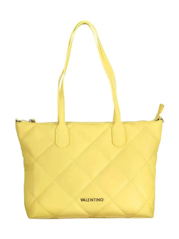 MARIO VALENTINO Logo-lettering Quilted Tote Bag - Yellow