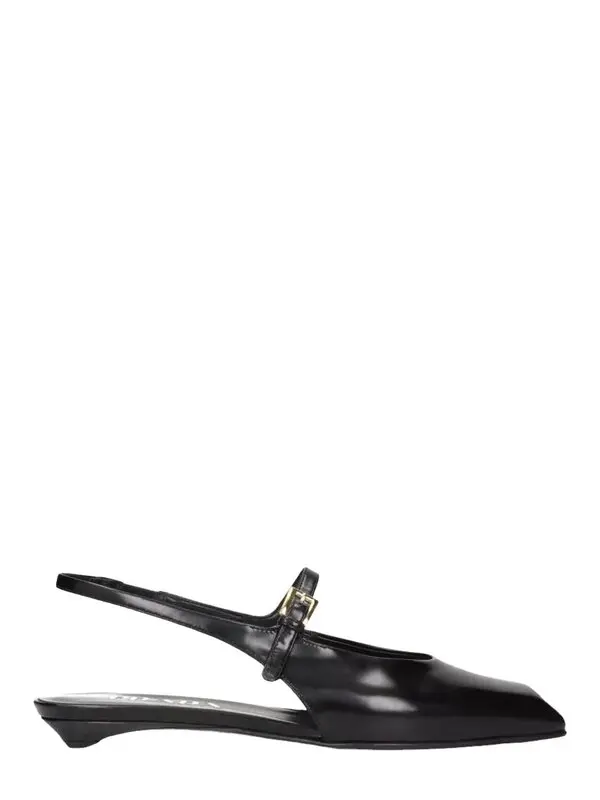 Prada Square-toe Slingback Pumps - Black