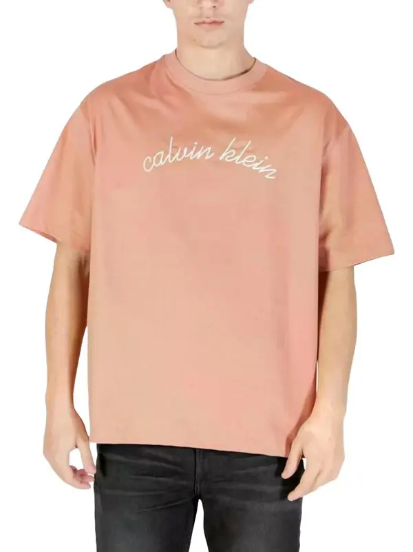 Calvin Klein Logo-embroidered T-shirt - Orange