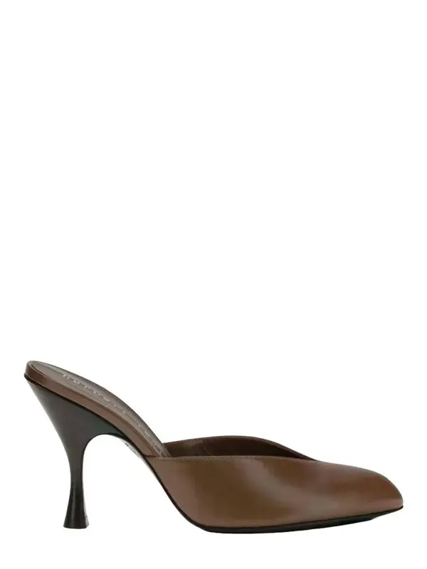 HERBERT LEVINE Pointed-toe Leather Mules - Brown