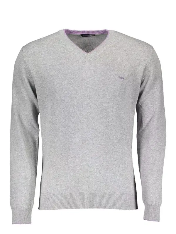 HARMONT & BLAINE V-neck Cotton Sweater - Grey
