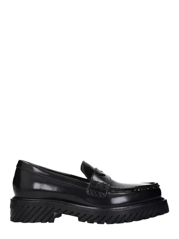 Off-White Leather Loafers - Black