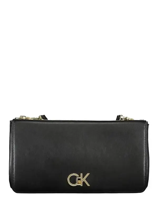 Calvin Klein Chain-strap Crossbody Bag With Logo Plaque - Black