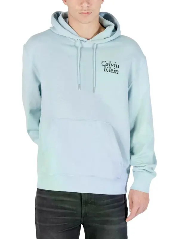 Calvin Klein Logo-print Drawstring Hoodie - Blue
