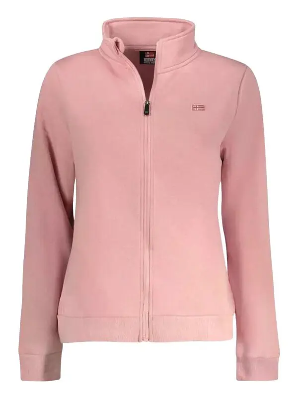 NORWEGIAN RAIN Zip-up High-neck Sweater - Pink