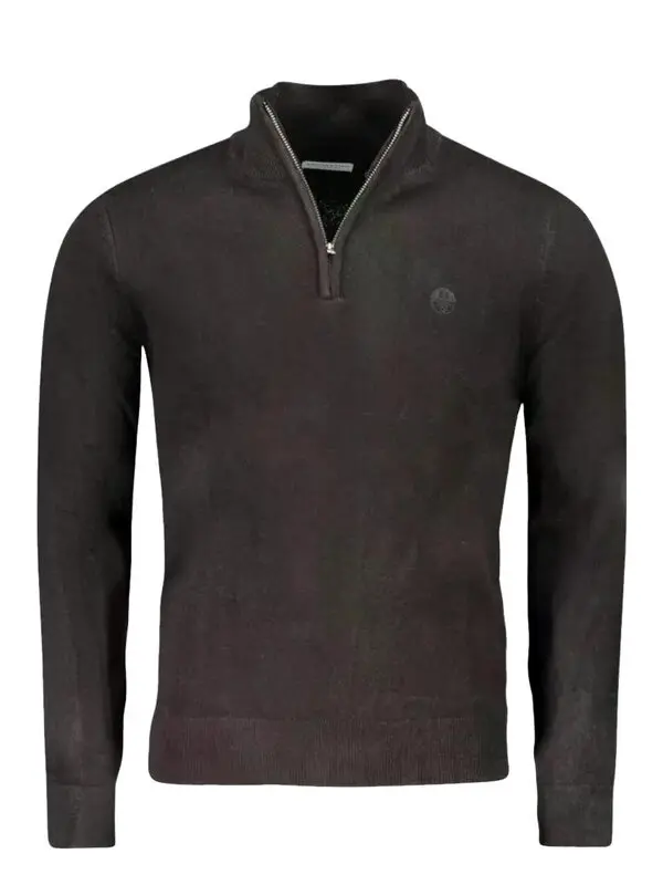 NORTH SAILS Logo-detail Zip-neck Sweater - Black