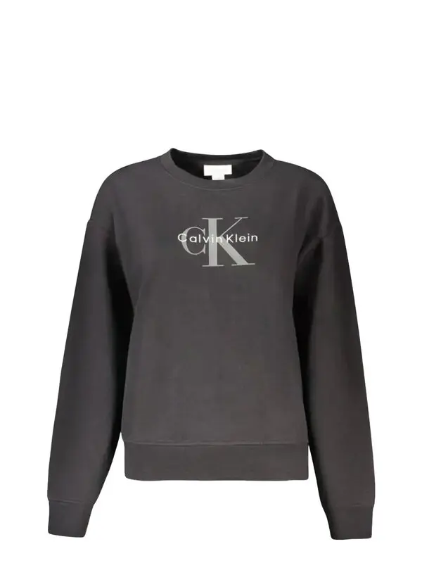 Calvin Klein Logo-print Crew-neck Sweatshirt - Black