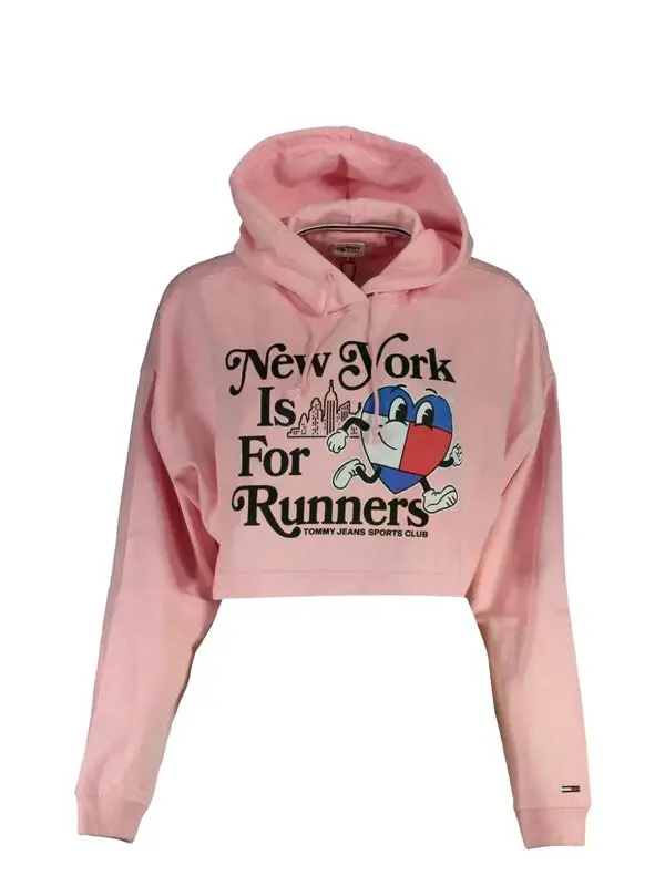 Tommy Hilfiger Graphic-print Cropped Hoodie - Pink