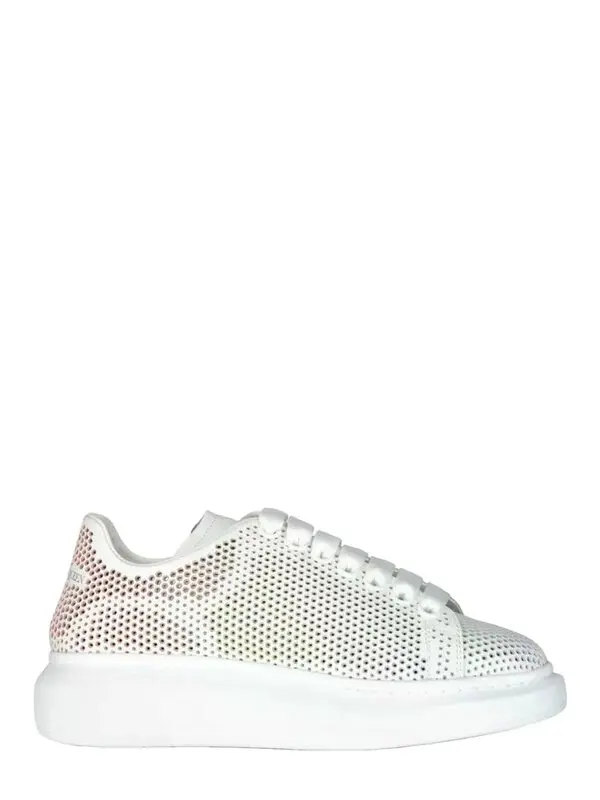 Alexander McQueen Oversized Dotted Cut-out Crystal-embellished Sneakers - White