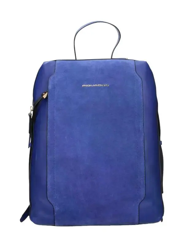 PIQUADRO Leather Suede-panelled Backpack - Blue