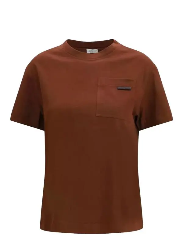 Brunello Cucinelli Monili-embellished Pocket T-shirt - Brown