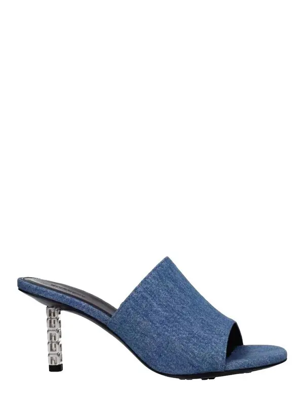 Givenchy G Cube Chain Denim Sandals - Blue