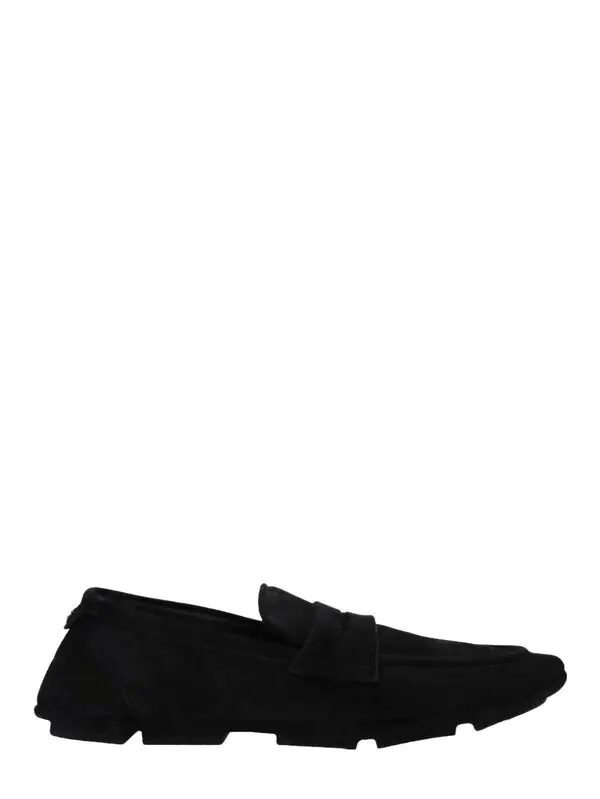 Dolce & Gabbana Logo-plaque Suede Loafers - Black
